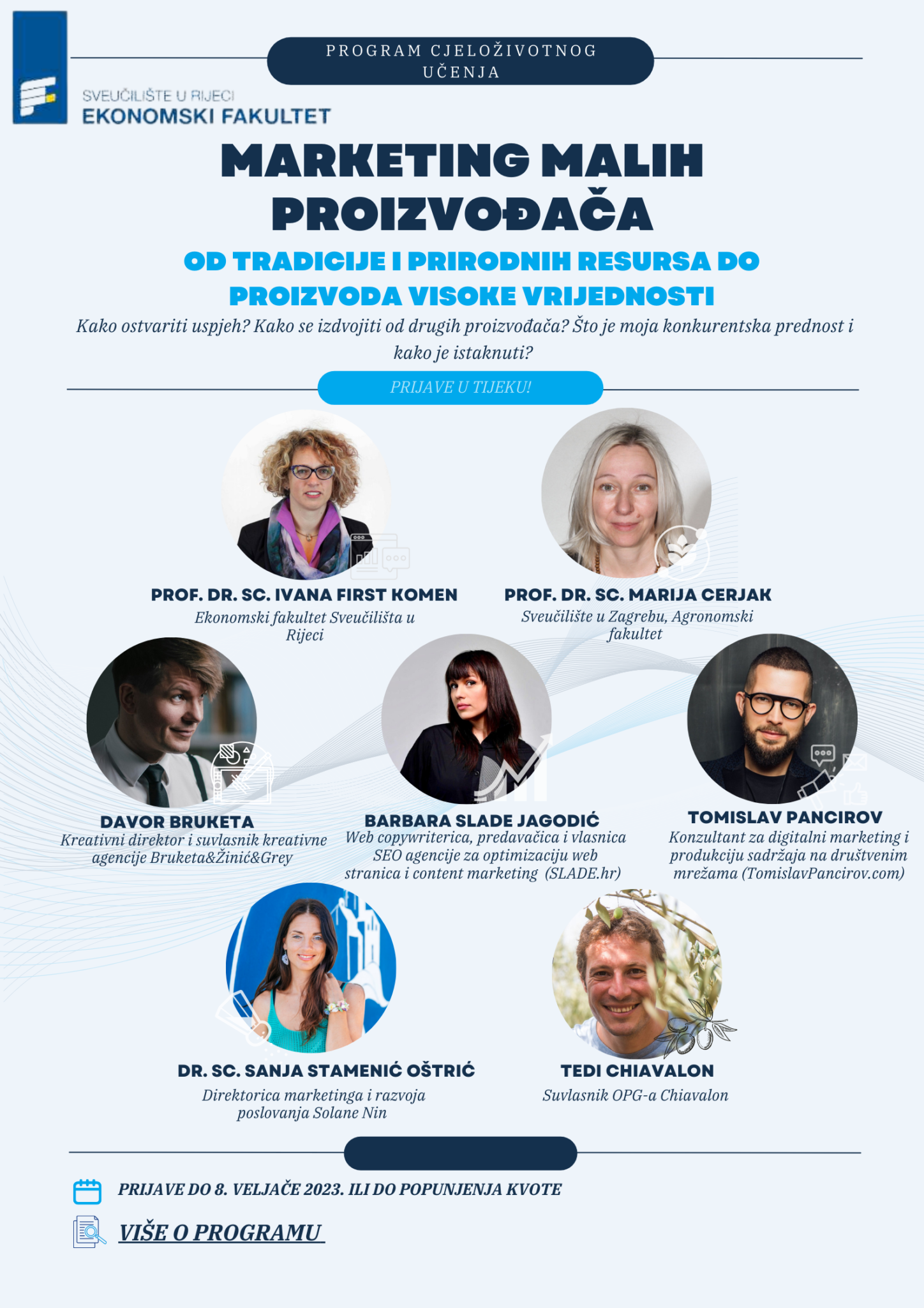 MARKETING MALIH PROIZVOĐAČA - novi program cjeloživotnog obrazovanja na Ekonomskom fakultetu u ...